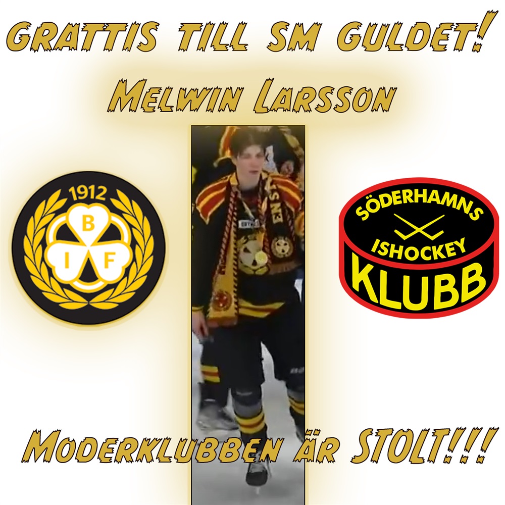 Grattis till SM-Guldet Brynäs IF och Melwin Larsson! / Söderhamns IK